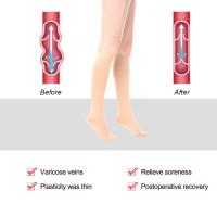 China Black Anti Embolism Compression Stockings Thigh High 20 30 Mmhg for sale