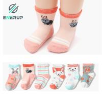 China White Baby Crew Socks With Grips Rib Knit Cuff Fits Over The Ankle for sale