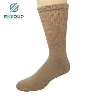 China Brown XL Women'S Diabetic Crew Socks Loose Fitting Socks For Diabetics for sale