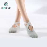 China Blue Green Barre Grip Socks Cotton Spandex Yoga Pilates Socks for sale