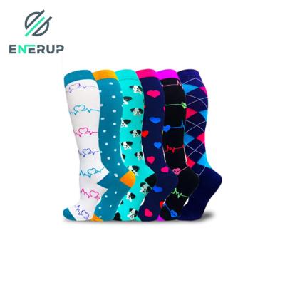 China 20-30 Mmhg Custom Unisex Sports Compression Socks Medical Nurses Athletic for sale