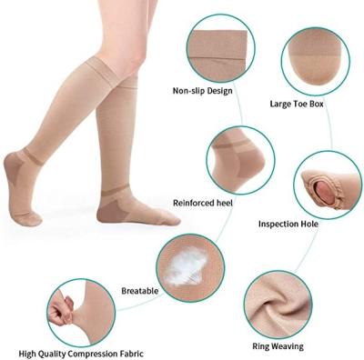 China Odm Thigh High 15-20 Mmhg Medical Compression Socks Unisex Sustainable for sale