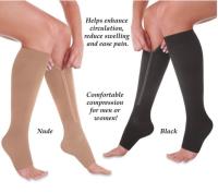 China Zipper 15-20 Mmhg Medical Compression Socks Open Toe Varicose Veins Anti Bacterial for sale