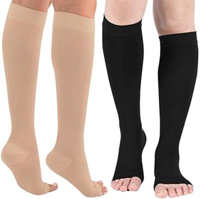 China Spandex Nylon Medical Compression Stockings Xl Grade Support 20-30mmhg Toeless for sale