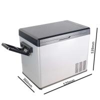 China Silver And Black Car Refrigerator Cooler , 50L Mini Fridge Ac Dc Travel Cooler for sale