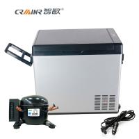 China Silver And Black Car Refrigerator Cooler , 50L Mini Fridge Ac Dc Travel Cooler for sale