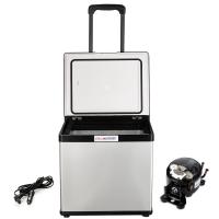 China 24V DC 28L Mini Car Refrigerator Cooler With Digital Display And Trolley Handle for sale