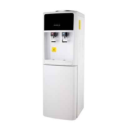 China Floor Standing Bottled Water Hot Cold Water Dispenser With Storage Fridge Cabinet for sale