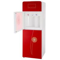 China Big Model Hot Cold Water Dispenser With Refrigerator Cabinet 3 Taps for sale
