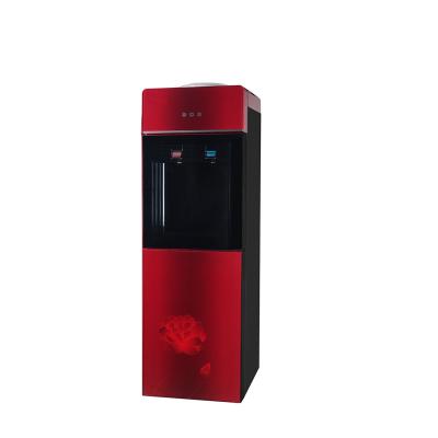 China ABS Steel Tempered Glass Floor Standing Water Dispenser With Hot And Cold Water for sale