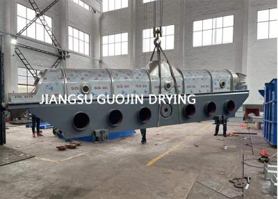 China Continuous Rice Bran Drying Vibrating Fluid Bed Dryer 0.9x7.5M with 160-210°C Temperature Range and 6.75m² Fluidized Bed Area for sale