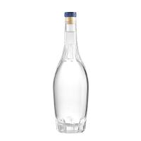 China Transparent 750ml Flint Tequila Bottle with Aluminum Plastic PP Collar Material for sale
