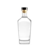 China 500ml Clear Round Glass Bottle for Liquor Whisky Spirits Vodka Gin Rum Brandy Bulk Sale for sale
