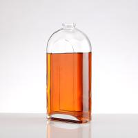 China Hot Stamping 500ml Clear Round Glass Bottle for Liquor Whisky Spirits Vodka Gin Rum Brandy for sale