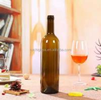 China Green Brown Clear Frosted Empty Burgundy Glass Wine Bottle for Custom Requirements for sale