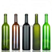 China Green Brown Clear Frosted Empty Burgundy Glass Wine Bottle for Custom Requirements for sale