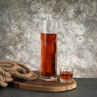 China Collar Material Aluminum Plastic PP 750ml Glass Liquor Bottle with Embossed Logo in Bulk for sale