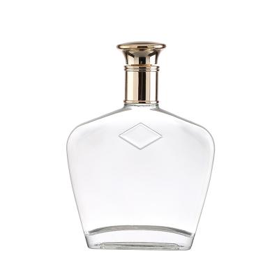 China Empty Giant Wine Glass Liquor Bottle with Cork in Clear Matte Black Super Flint Glass for sale