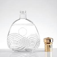 China Glass Beverages Tequila Rum Brandy Vodka Whiskey Gin Bottles made of Super Flint Glass for sale