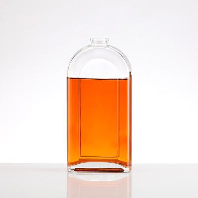 China Aluminum Plastic PP Collar 750ml Clear Round Liquor Bottle Empty Rectangle Small Mini for sale