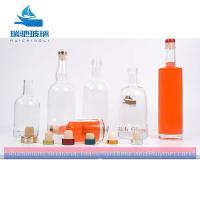 China 750ml Empty Square Wine Whiskey Glass Bottle with Wooden Cap Made of Super Flint Glass for sale