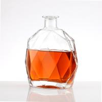China Custom Capacity Clear Empty Frosted Glass Alcohol Vodka Bottle 750 Ml with Hot Stamping for sale