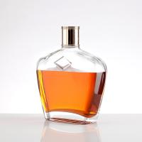China Custom Capacity Clear Empty Frosted Glass Alcohol Vodka Bottle 750 Ml with Hot Stamping for sale