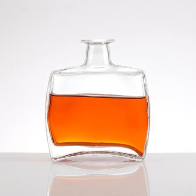 China 375ML 500ml 750ml Clear Cork Top Round Empty Gin Vodka Whiskey Liquor Bottle for Beverage for sale