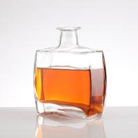 China 375ML 500ml 750ml Clear Cork Top Round Empty Gin Vodka Whiskey Liquor Bottle for Beverage for sale