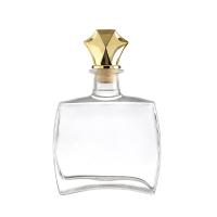 China 375ML 500ml 750ml Clear Cork Top Round Empty Gin Vodka Whiskey Liquor Bottle for Beverage for sale