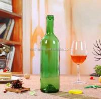 China 500ml/750ml/1500ml Custom Color Borosilicate Glass Wine Bottle with Green Transparency for sale