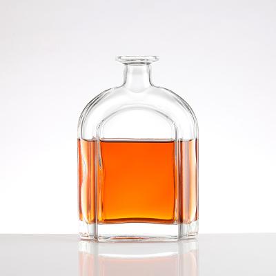 China Top Grade Empty Gin Rum Alcohol Whiskey Wine Glass Bottle 375ml Liquor Bottle With Cork Stopper for sale