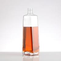 China Super Flint Glass 750ml Square Shape Bottom Vodka Glass Bottles for Home Bar Design for sale