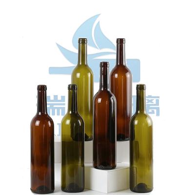 China Customized 500ml/750ml/1500ml Bordeaux Burgundy Hock Green Clear Glass Bottle for Wine for sale