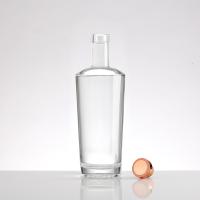 China Super Flint Glass Round Empty Liquor Wine Whisky Vodka Tequila Bottle with Cork Lid for sale