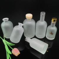 China 500ml Frosted Clear Empty Alcohol Liquor Glass Bottle with Aluminum Plastic PP Collar for sale