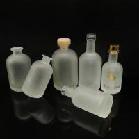 China 500ml Frosted Clear Empty Alcohol Liquor Glass Bottle with Aluminum Plastic PP Collar for sale