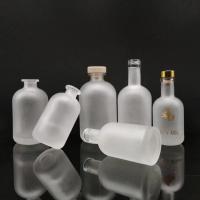 China 500ml Frosted Clear Empty Alcohol Liquor Glass Bottle with Aluminum Plastic PP Collar for sale