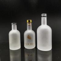 China 500ml Frosted Clear Empty Alcohol Liquor Glass Bottle with Aluminum Plastic PP Collar for sale