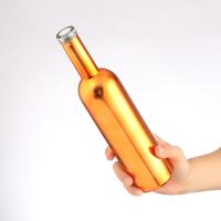 China Super Flint Glass Whisky Bottle 750ml 300ml 500ml 750ml Silver Gold Electroplate with Cork for sale