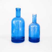 China 300ml 500ml 750ml Blue Glass Liquor Bottles for Bar Super Flint Glass Material Choice for sale