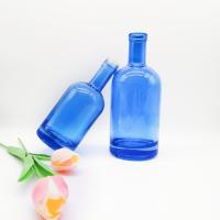 China 300ml 500ml 750ml Blue Glass Liquor Bottles for Bar Super Flint Glass Material Choice for sale