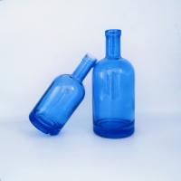 China 300ml 500ml 750ml Blue Glass Liquor Bottles for Bar Super Flint Glass Material Choice for sale