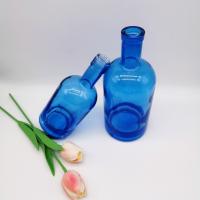 China 300ml 500ml 750ml Blue Glass Liquor Bottles for Bar Super Flint Glass Material Choice for sale