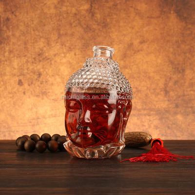 China Transparent 500ml 700ml 750ml Capacity Triangular Shape Liquor Glass Bottle for Brandy for sale