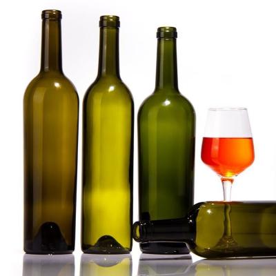 China 187ml 375ml 500ml 700ml 750ml Clear Empty Bordeaux Shape Wine Glass Bottle Red Wine Bottle for sale