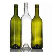 China 187ml 375ml 500ml 700ml 750ml Clear Empty Bordeaux Shape Wine Glass Bottle Red Wine Bottle for sale