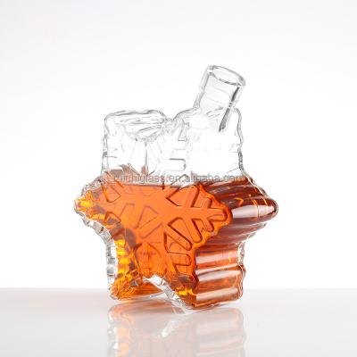 China Aluminum Collar and Super Flint Glass Body Whisky Vodka Glass Bottle in Unique Shape for sale