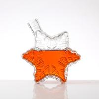 China Aluminum Collar and Super Flint Glass Body Whisky Vodka Glass Bottle in Unique Shape for sale