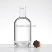 China 500ml 750ml Water Clear High Grade Vodka Bottles with Super Flint Glass and Corks for sale